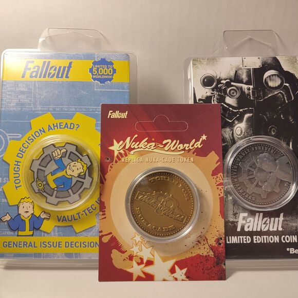 Bethesda | Jewelry | Fallout Vault Boy And Nuka World Coins Set ...